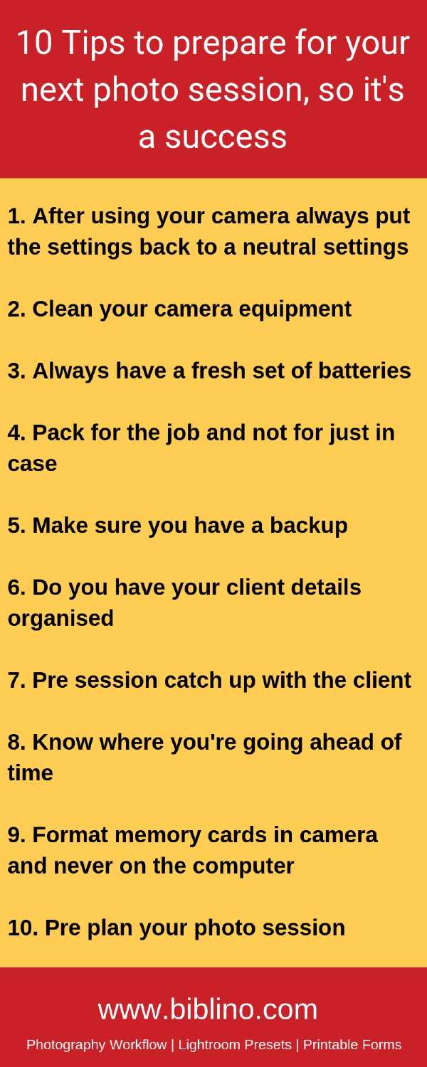 10 Tips to prepare for your next photo session, so it's a success • Biblino