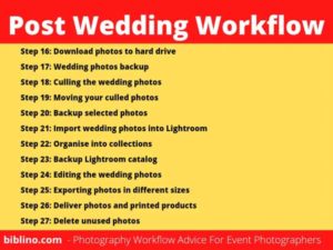Wedding Photography Workflow ( 27 steps ) • Biblino